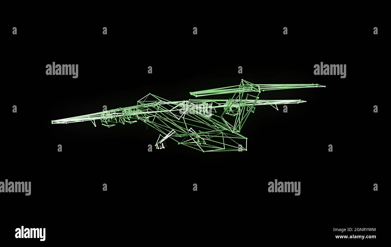 3d illustration - Technical Drawing of airplane design being drawn with ...