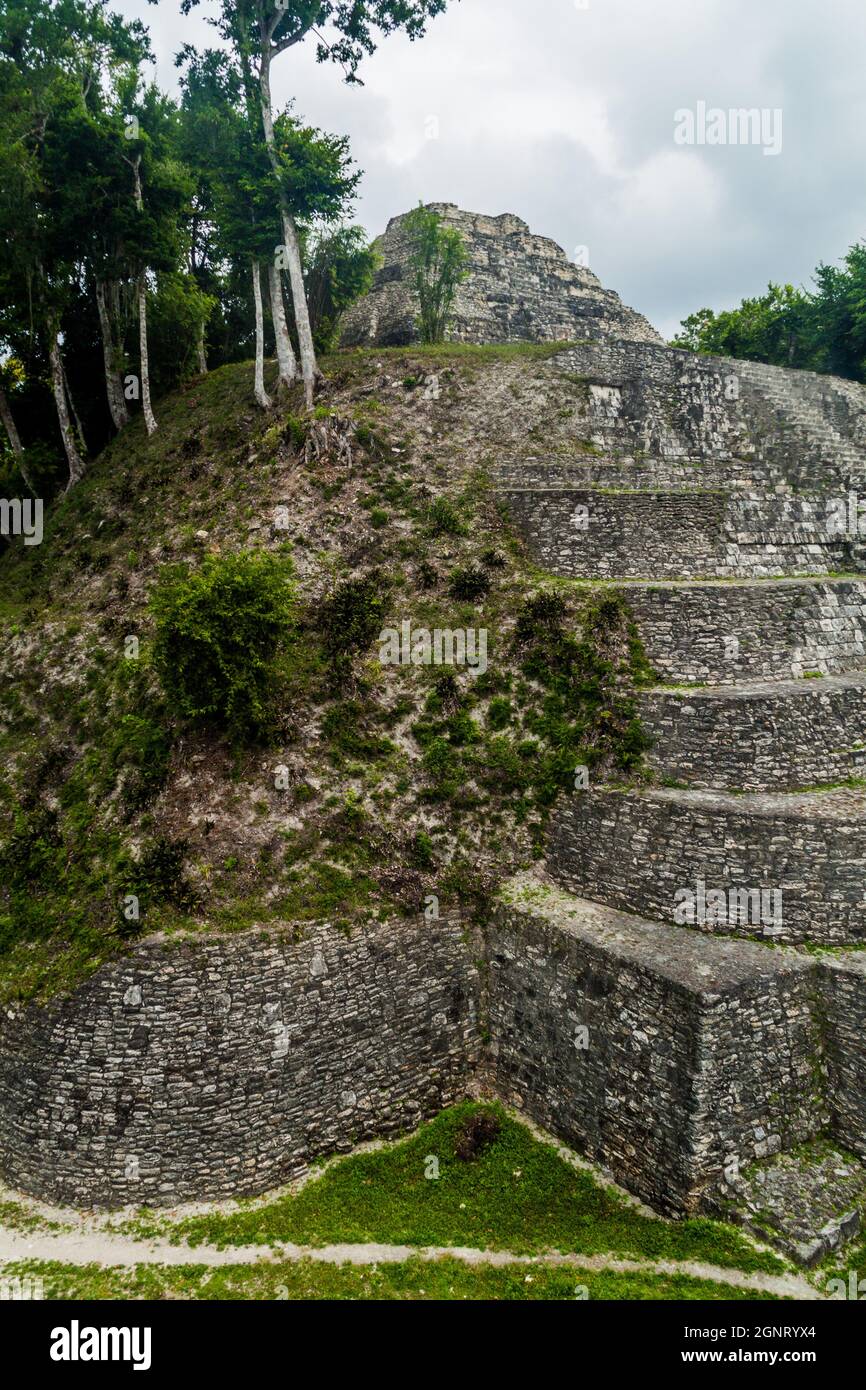 Pyramid at the North Acropolis at the archaeological site Yaxha ...
