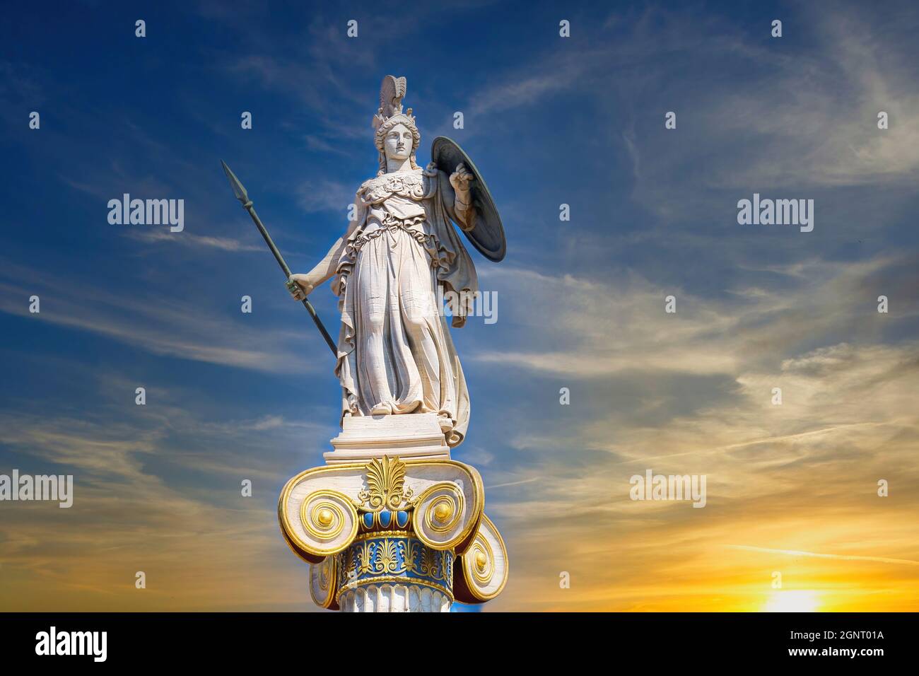 Goddess Athena Statue Ancient Marble Statue After The Goddess Athena