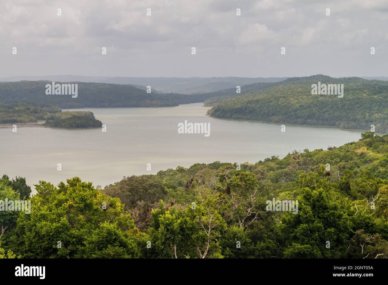 Jungle and Laguna Yaxha lake, Guatemala Stock Photo - Alamy
