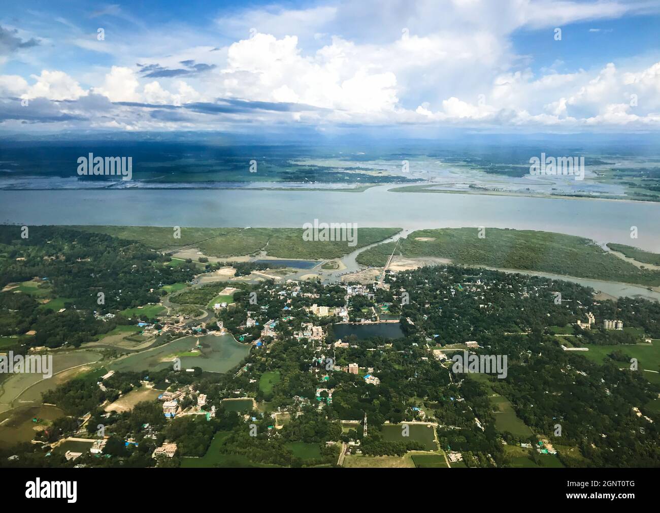 aerial view of green land and water in Chittagong , Bangladesh Stock ...