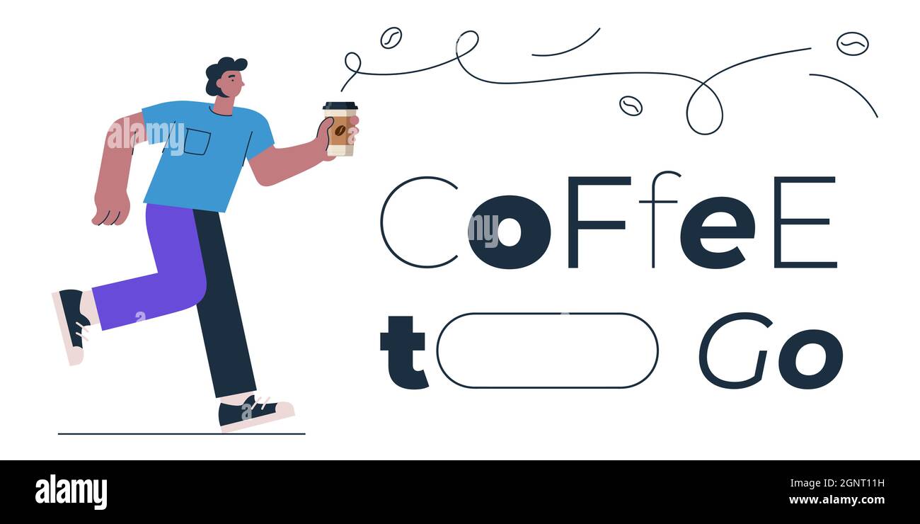 Coffee to go banner design concept for shop, cafe, restaurant or bar ...
