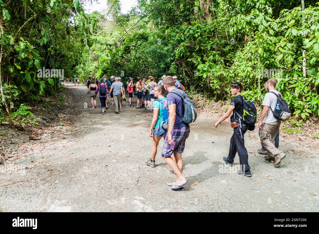 MANUEL ANTONIO, COSTA RICA - MAY 13, 2016: Crowds of tourists in ...