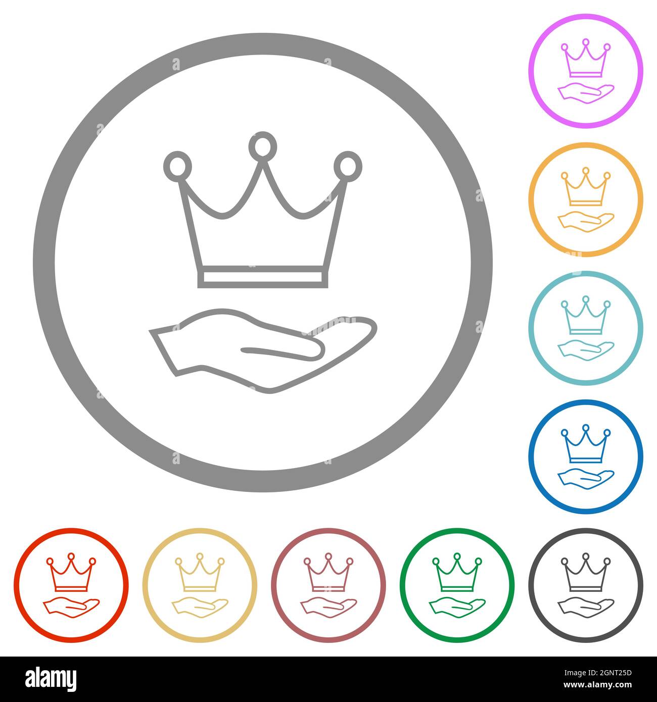 Premium services outline flat color icons in round outlines on white ...