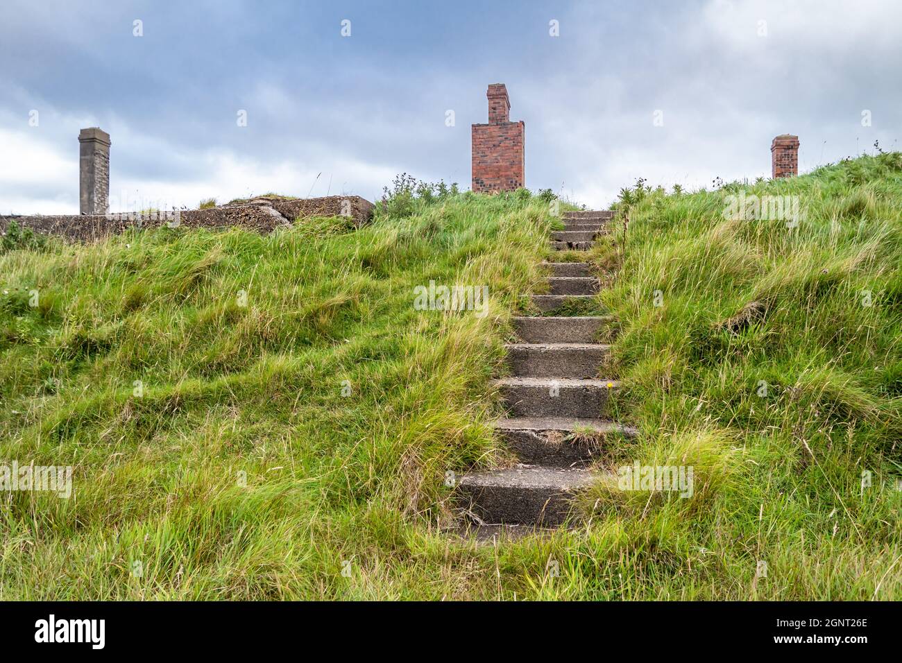 The ruins of Lenan Head fort at the north coast of County Donegal ...