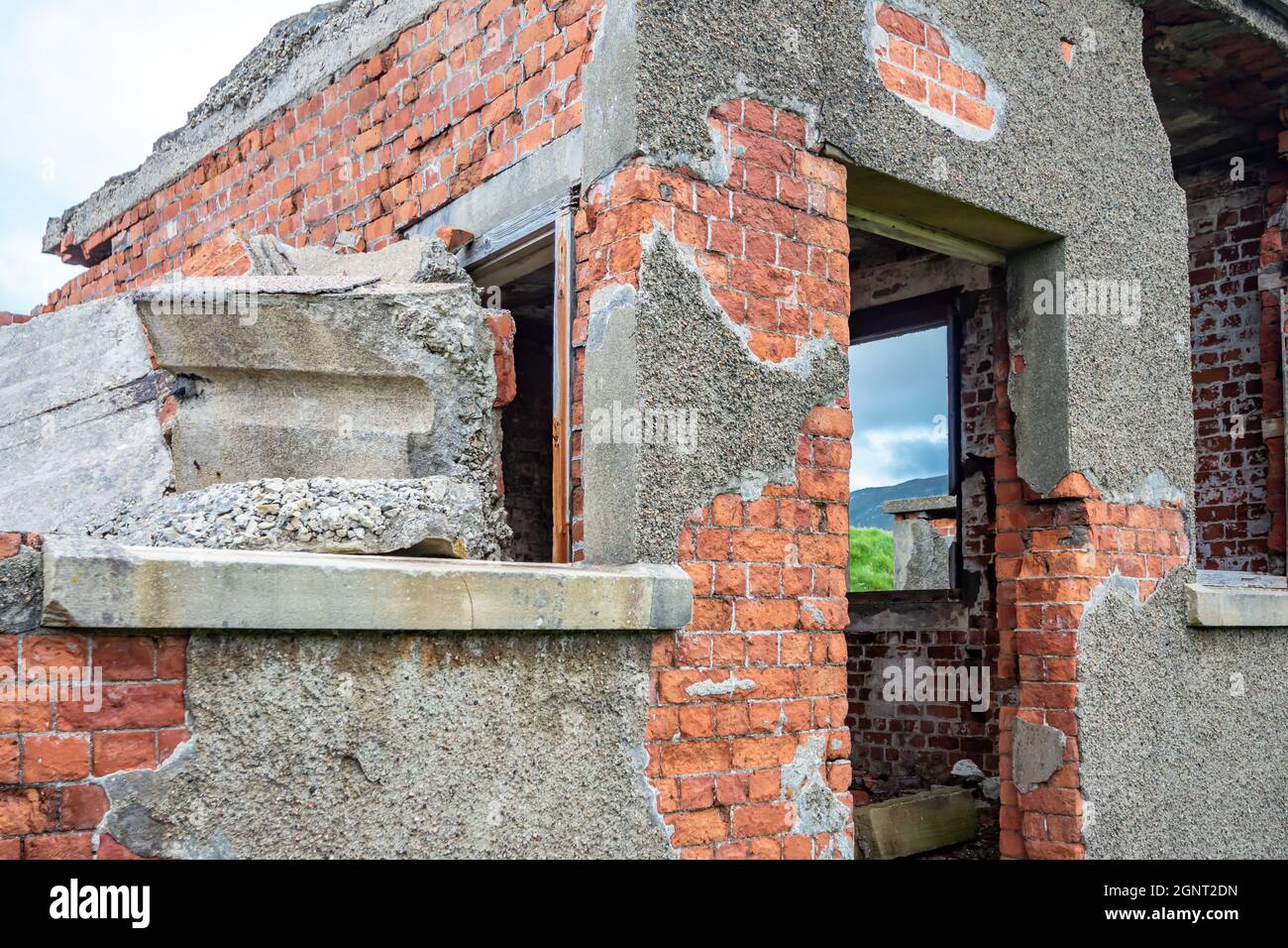 The ruins of Lenan Head fort at the north coast of County Donegal ...