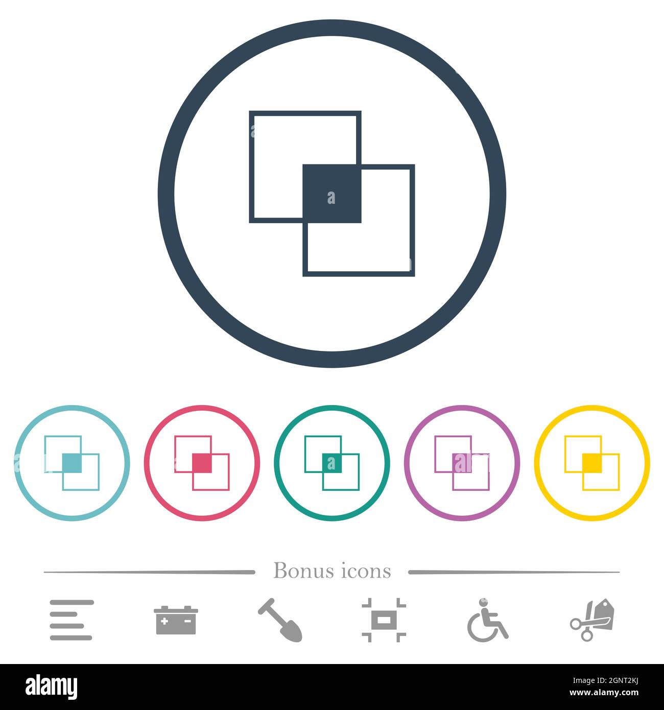 Clipping mask tool flat color icons in round outlines. 6 bonus icons ...