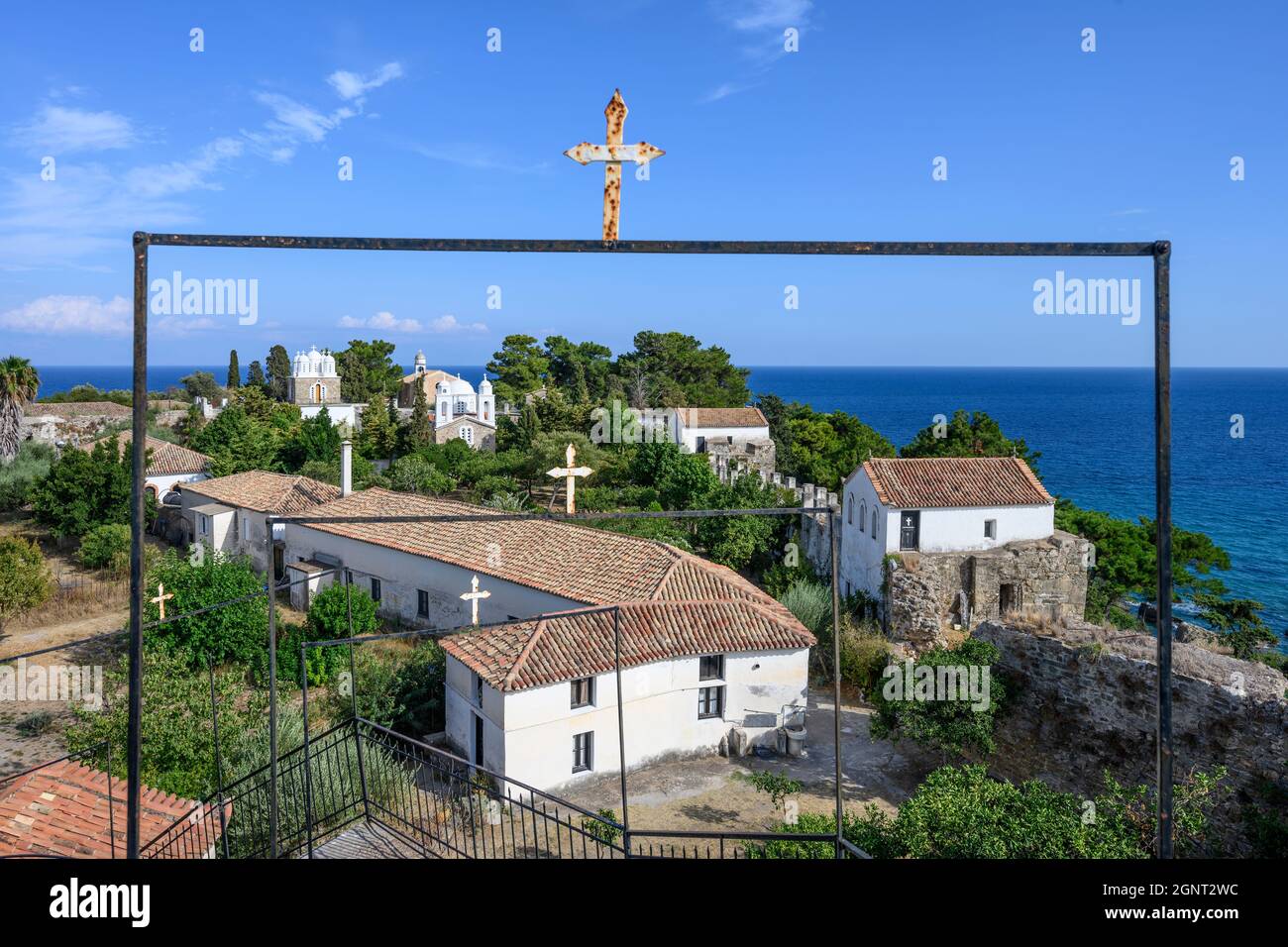 The nunnery of Timios Prodromos and Agios Ioannis Monastery seen from ...
