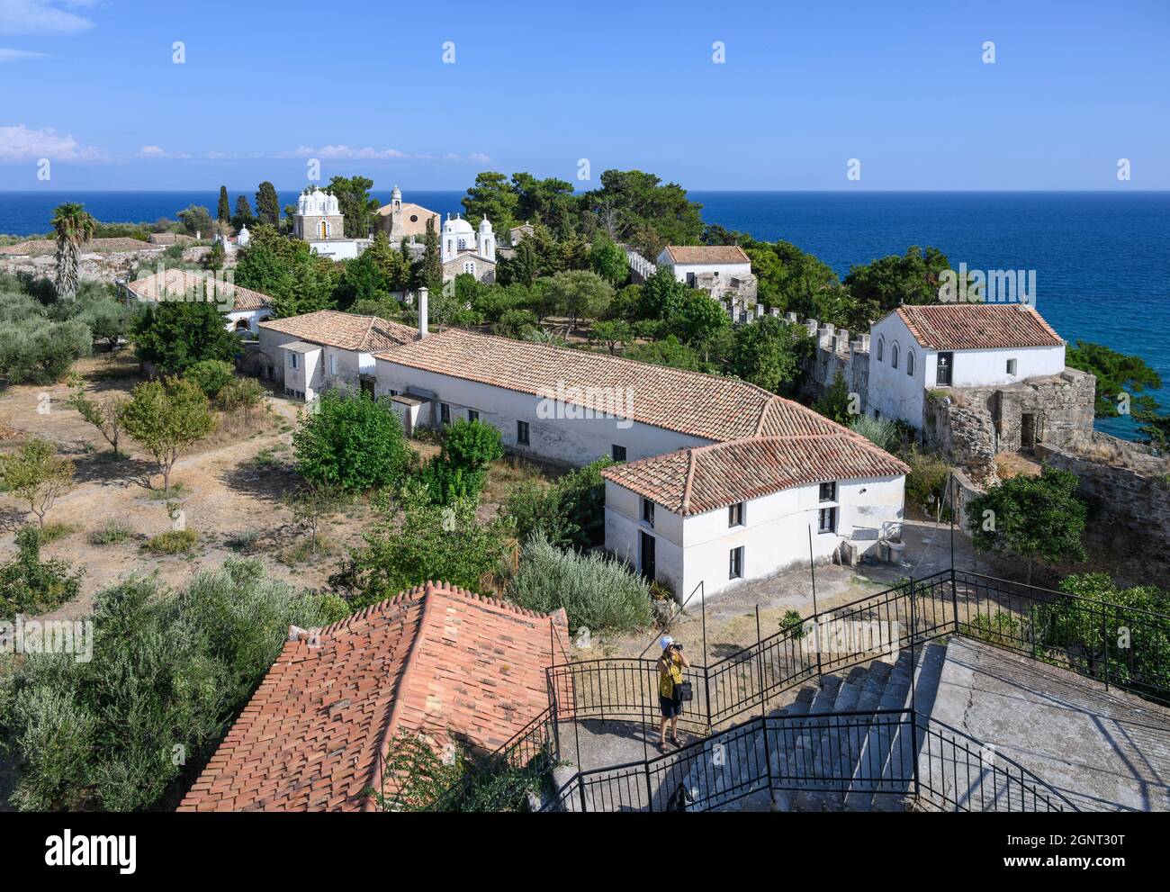 The nunnery of Timios Prodromos and Agios Ioannis Monastery seen from ...