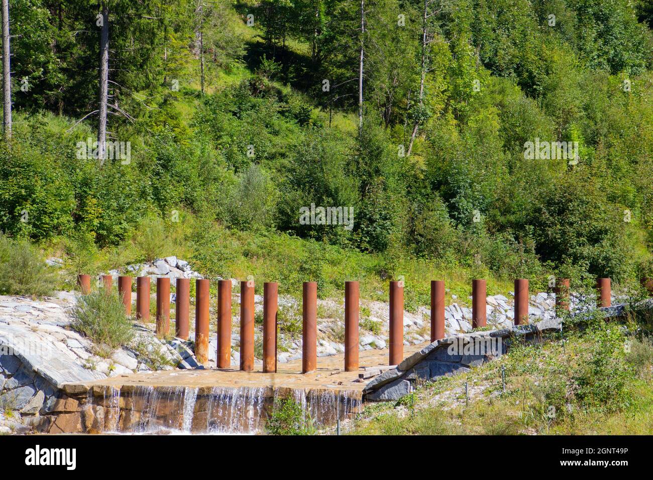Rake for holding back big pieces of wood during a flood, also called ...