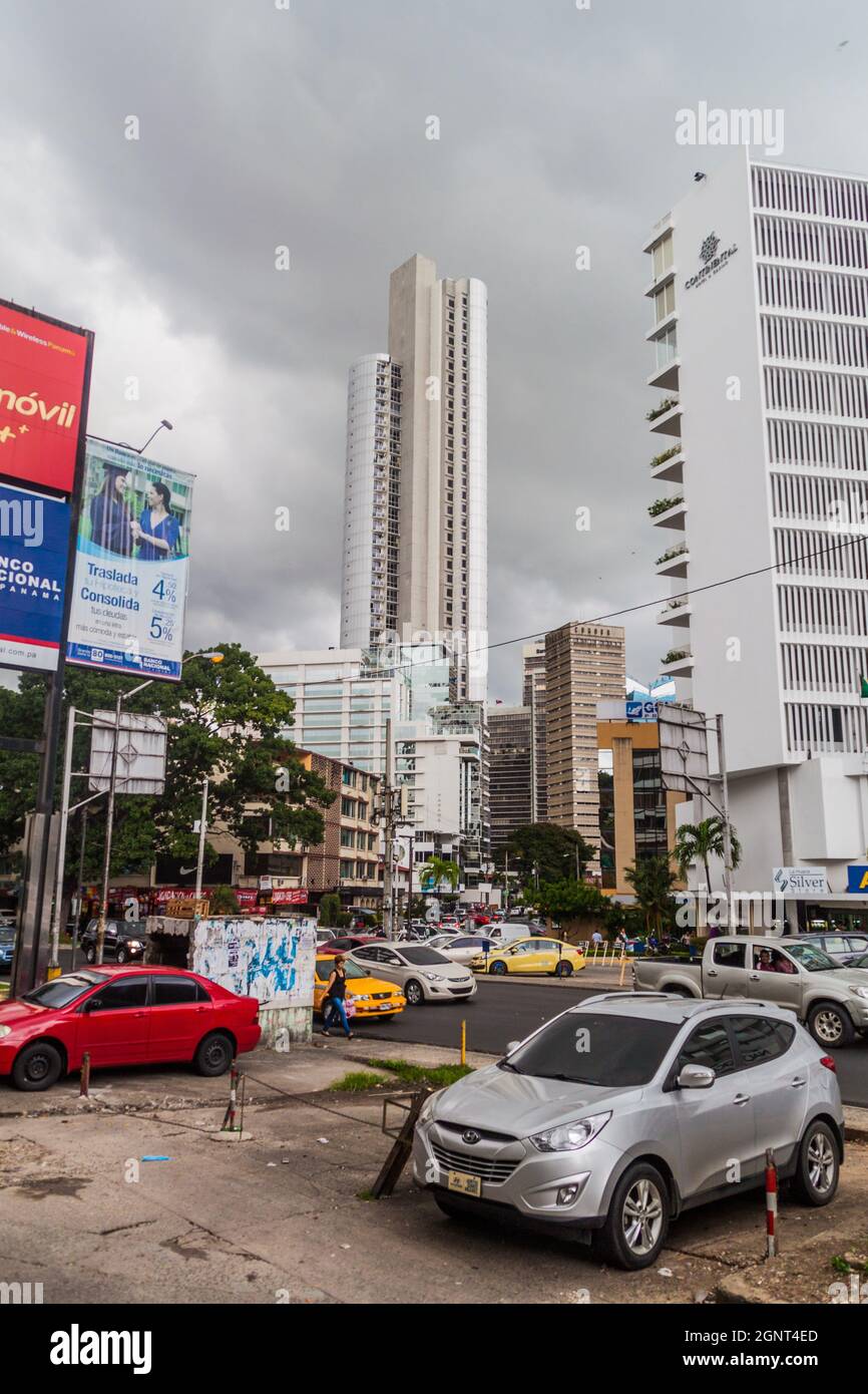 PANAMA CITY, PANAMA - MAY 30, 2016: View of high rise buildings in ...