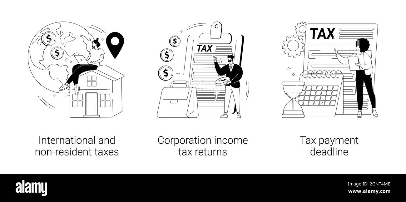 Tax planning and preparation abstract concept vector illustrations ...