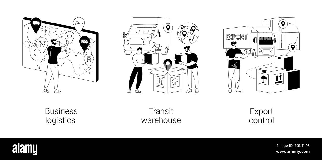 Smart logistics technologies abstract concept vector illustrations ...