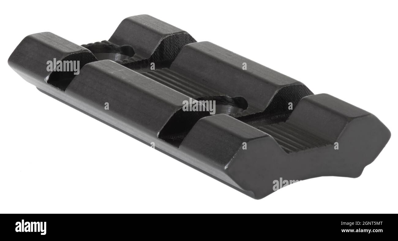 Thin base for mounting a riflescope isolated on white Stock Photo - Alamy