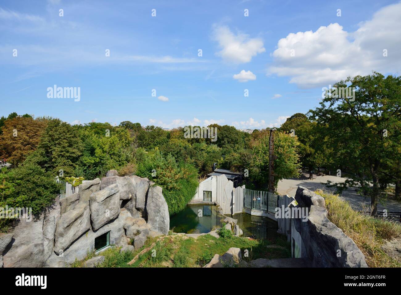 Vienna, Austria. Schönbrunn Zoo in Vienna. View over the polar bear ...