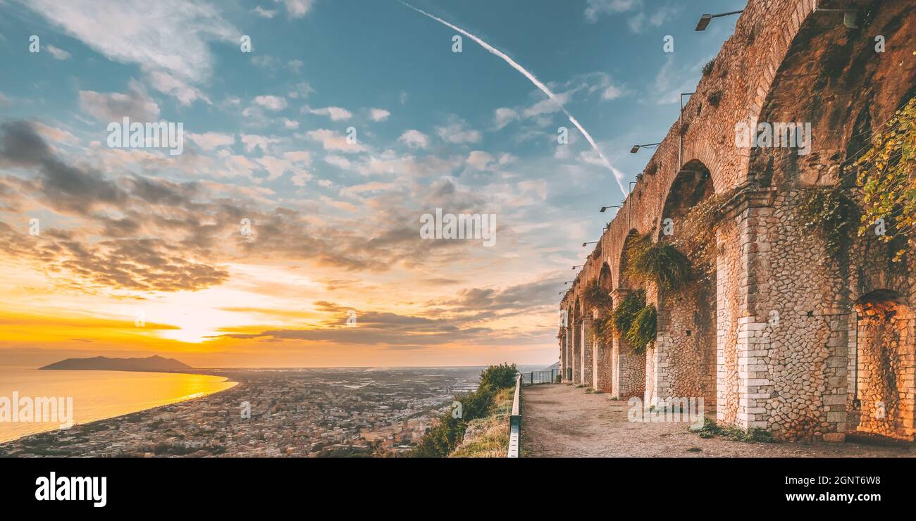 Terracina, Italy. Remains Of Temple Of Jupiter Anxur Stock Photo - Alamy