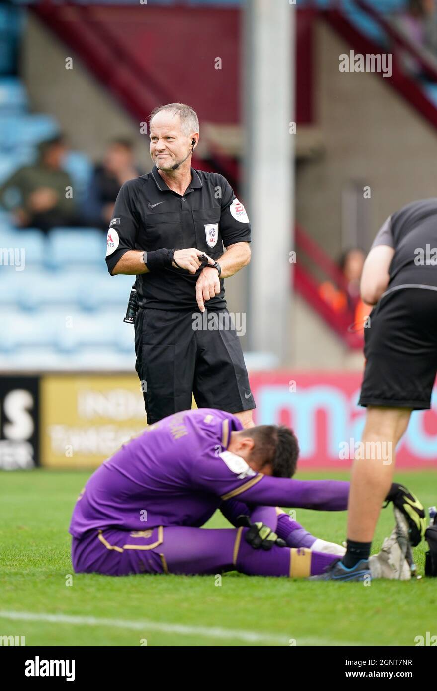 Referee Rob Lewis adds time as Vale Goalkeeper Lucas Covolan gets ...