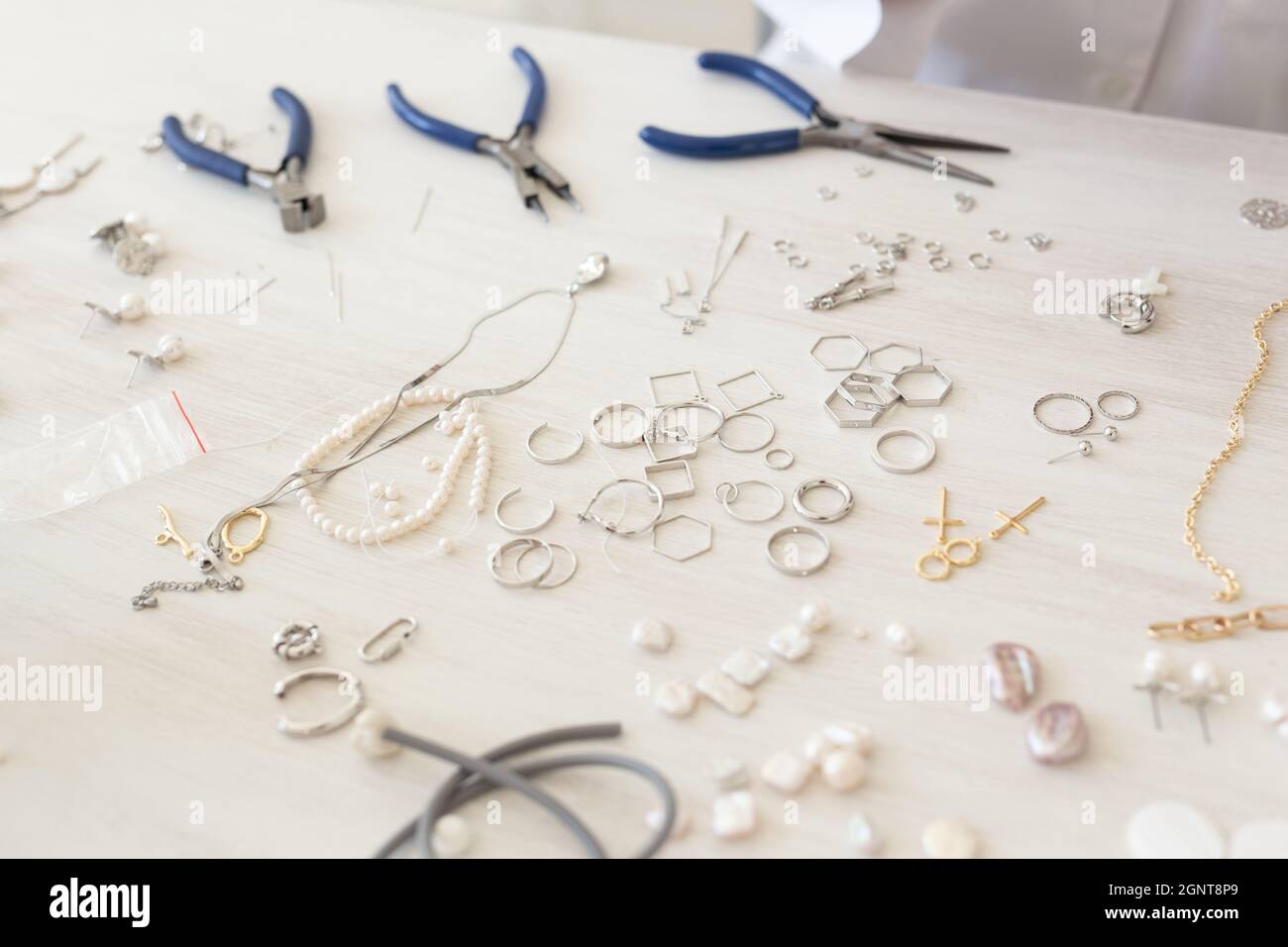 Jewelry making tools and accessories. Hobby, craft and handmade Stock ...