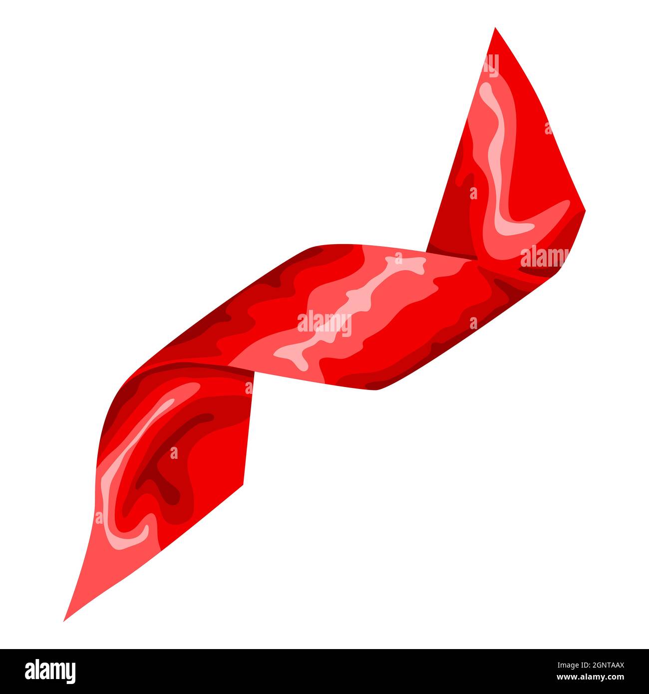 Stylized illustration of red ribbon. Image for design or decoration ...