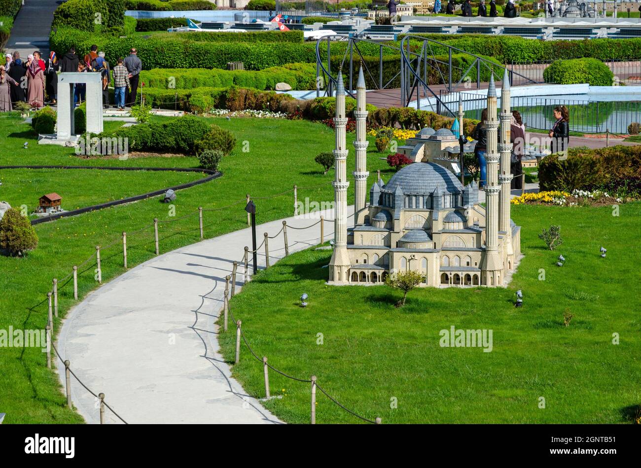 Miniaturk park in Istanbul, Turkey. Scale copy of Selimiye Mosque in ...