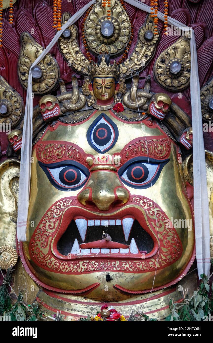 Seto Bhairab mask in Kathmandu Durbar Square in Kathmandu, Nepal Stock ...
