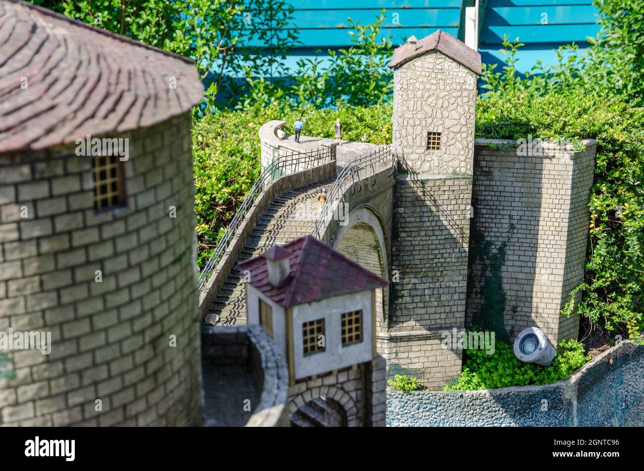 A replica of The Mostar Bridge in Miniaturk Museum, Istanbul, Turkey ...