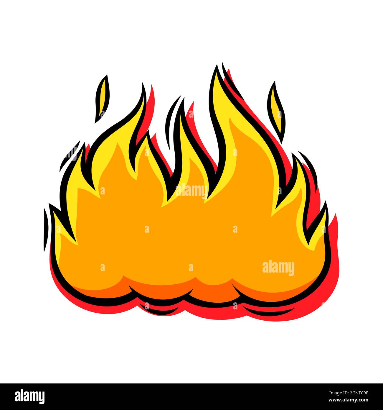 Stylized illustration of sticker fire. Image for design or decoration ...