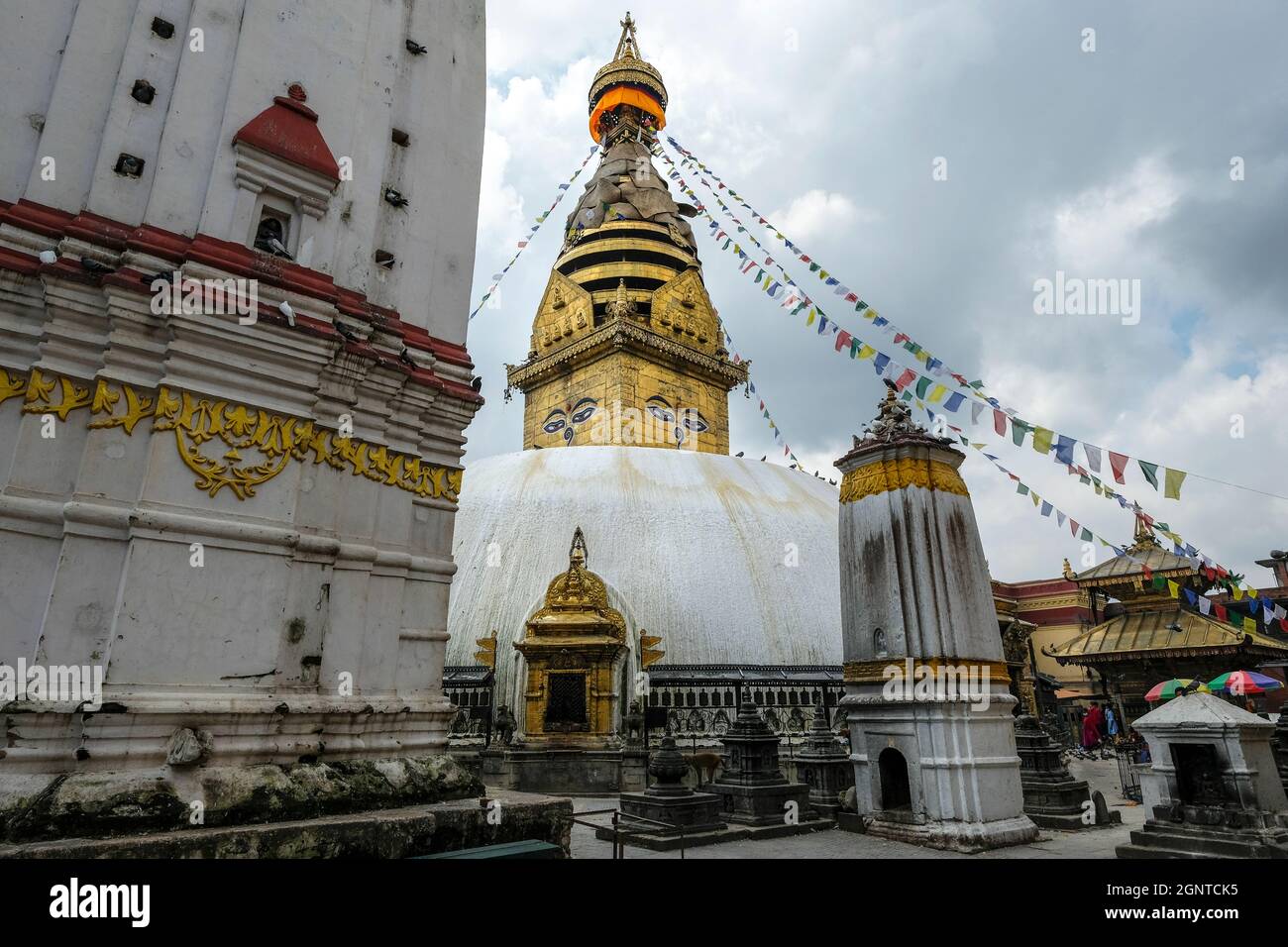 Swayambhunath Stupa is an ancient religious complex on top of a hill in ...