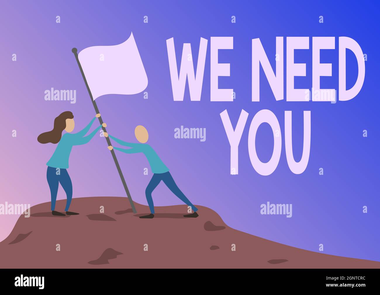 Sign displaying We Need You. Business idea asking someone to work ...
