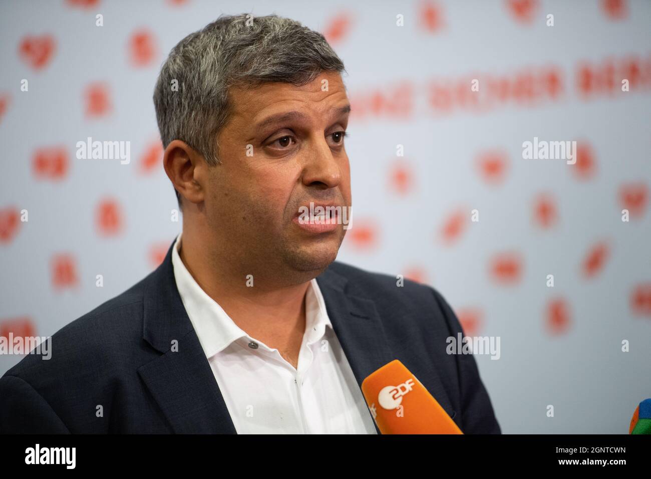 Berlin, Germany. 27th Sep, 2021. Raed Saleh, co-party leader of the ...