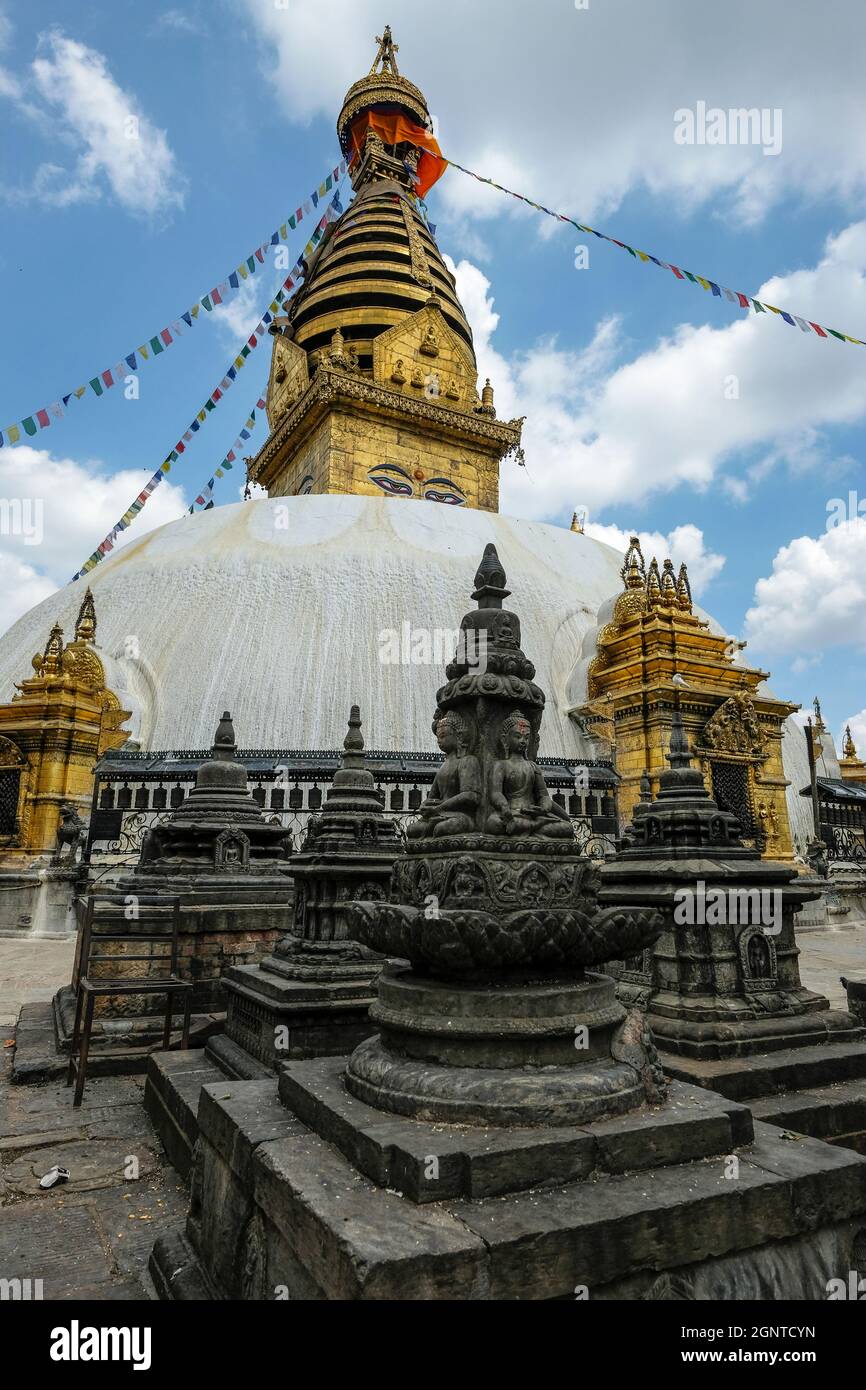 Swayambhunath Stupa is an ancient religious complex on top of a hill in ...