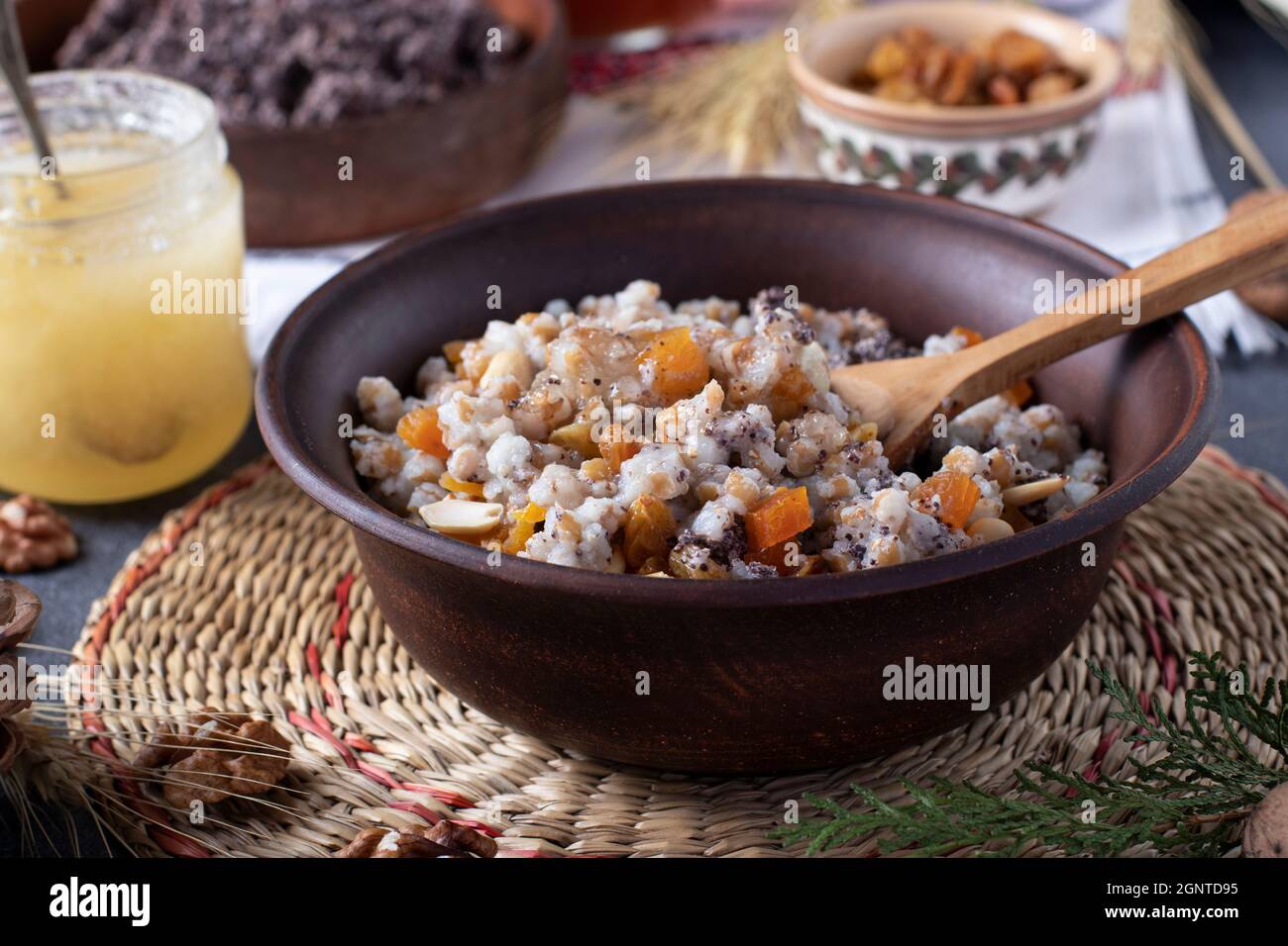 Kutya is a ceremonial grain dish with poppy seeds, dried fruits and ...