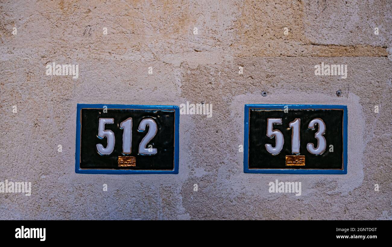Ceramic house numbers hi-res stock photography and images - Alamy