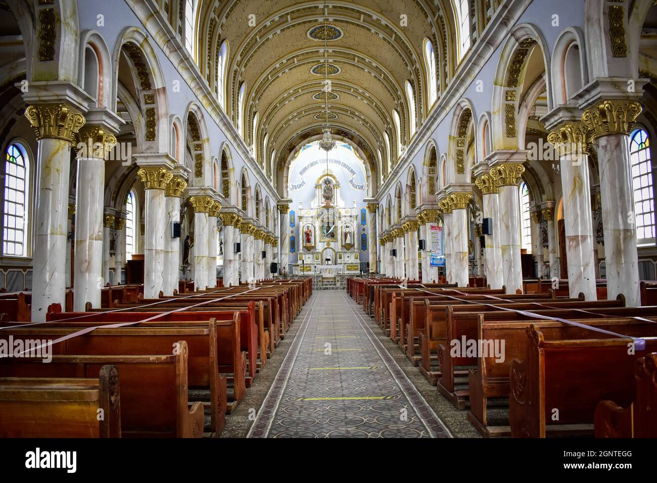A view of the Cumbal primary church in Cumbal - Nariño, Colombia on ...