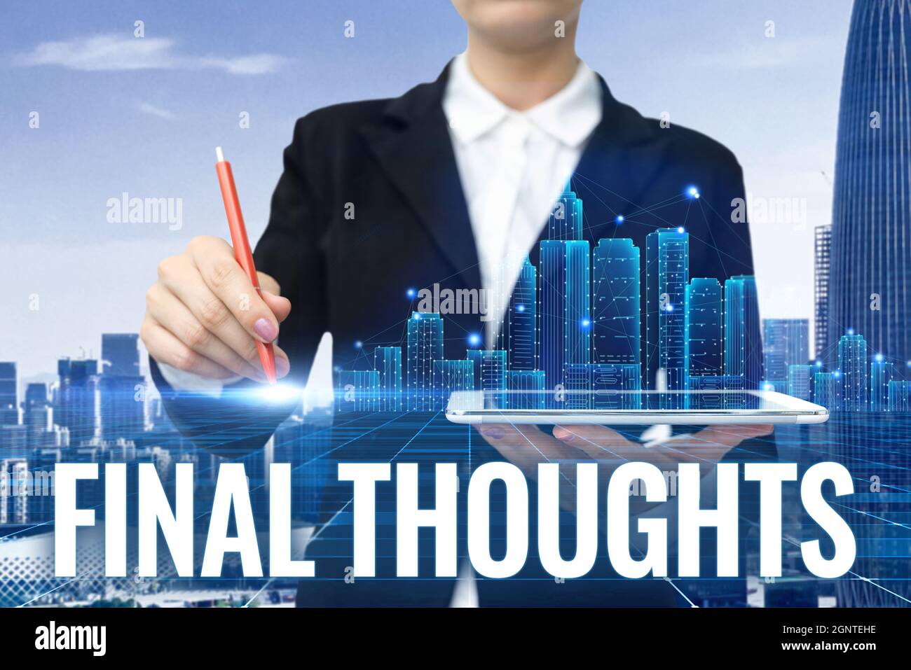 Hand writing sign Final Thoughts. Business concept Conclusion Last ...