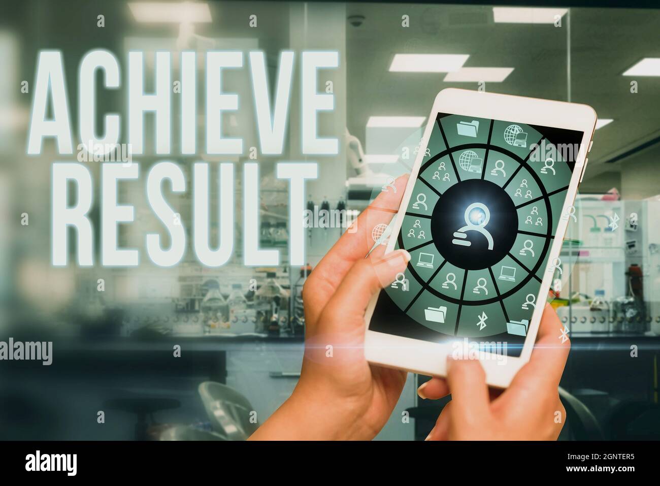 Text showing inspiration Achieve Result. Business showcase ...