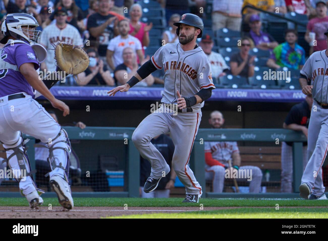 Denver CO, USA. 26th Sep, 2021. San Francisco second baseman Steven ...