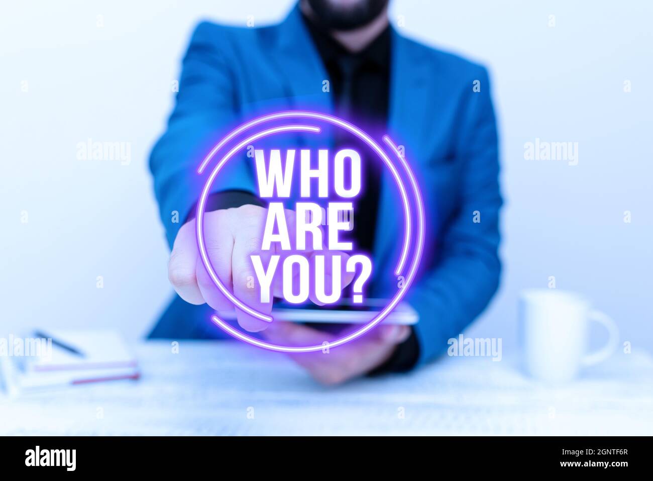 Sign displaying Who Are You question. Concept meaning asking person ...