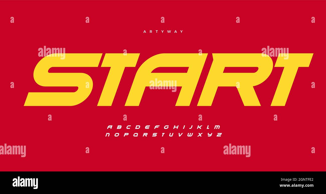 Italic bold font alphabet with modern sharp angles. Dynamic letters for ...