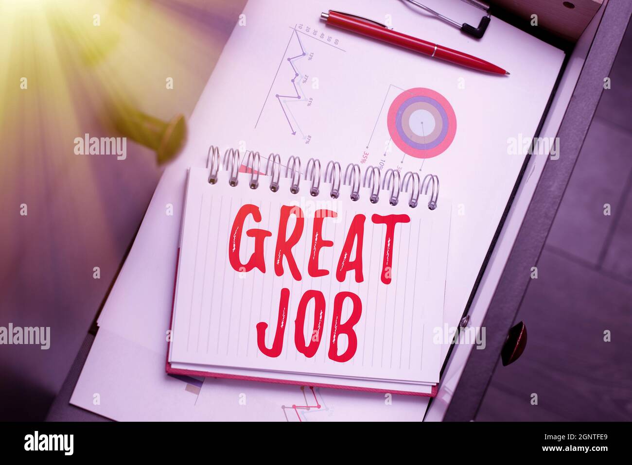 Conceptual caption Great Job. Business overview used praising someone for something they have ...