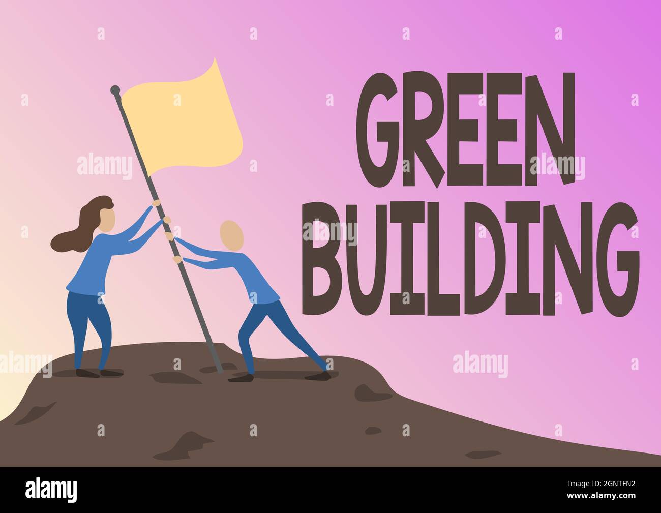 Conceptual caption Green Building. Business approach A structure that ...