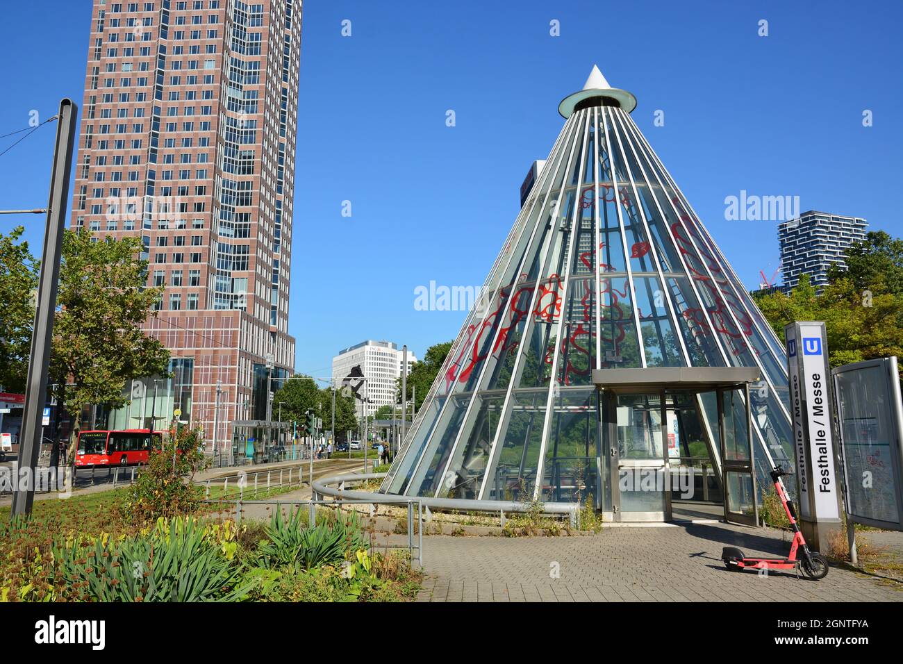 Frankfurt, Germany - A view with modern buildings in the city of ...