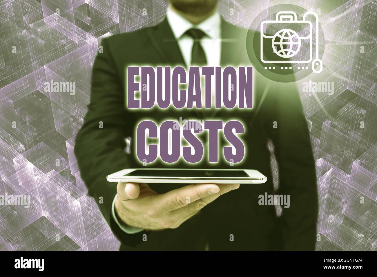 Sign displaying Education Costs. Business concept amounts paid for ...