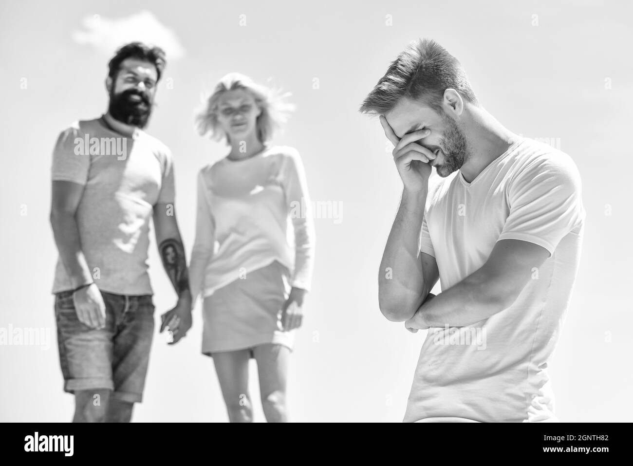 Betrayal break up in relationship Black and White Stock Photos & Images ...