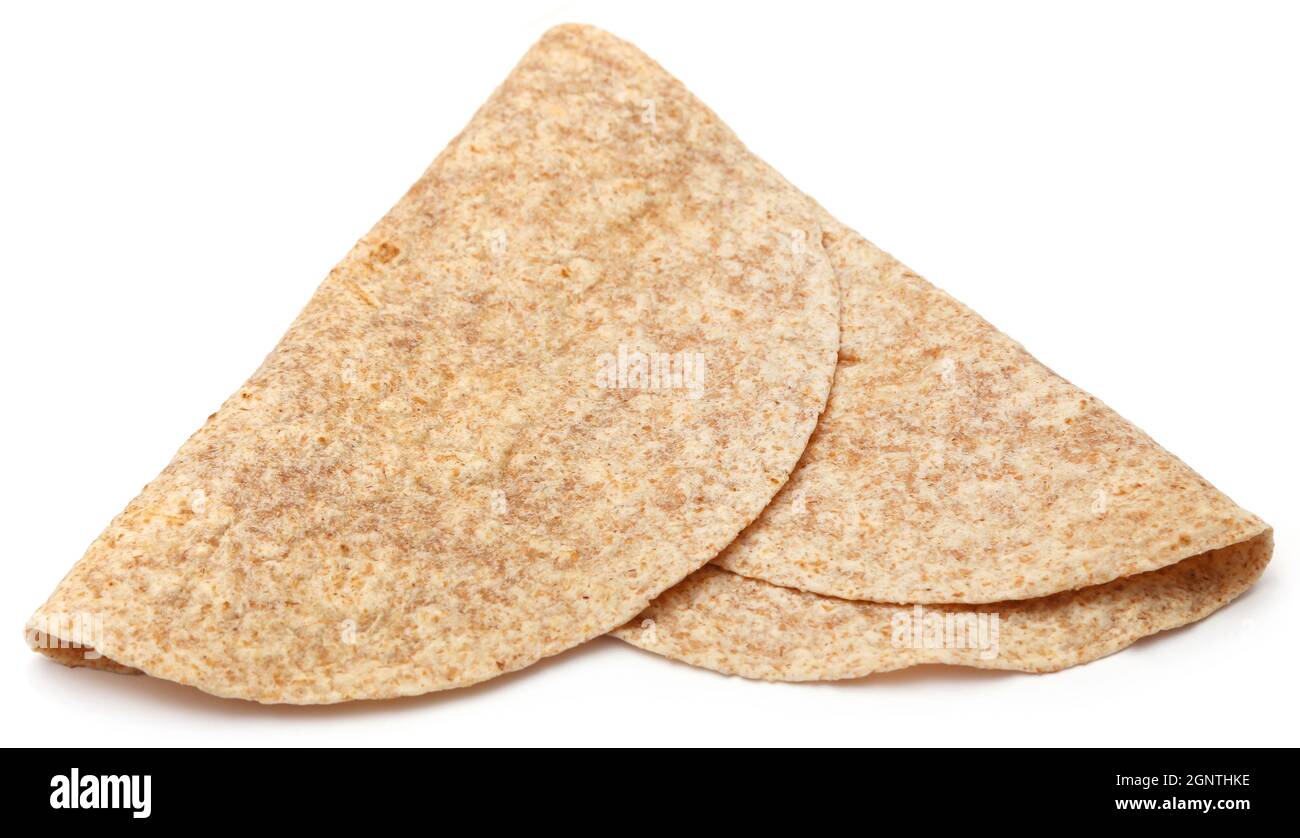Tortilla bread isolated over white background Stock Photo - Alamy