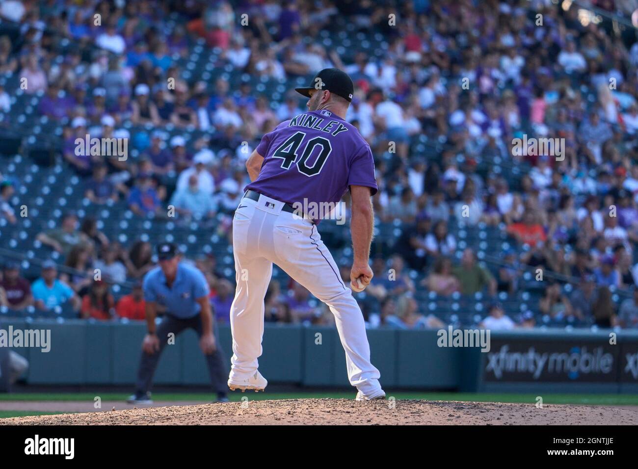 September 26 2021: Colorado pitcher Tyler Kinley (40) throws a pitch ...