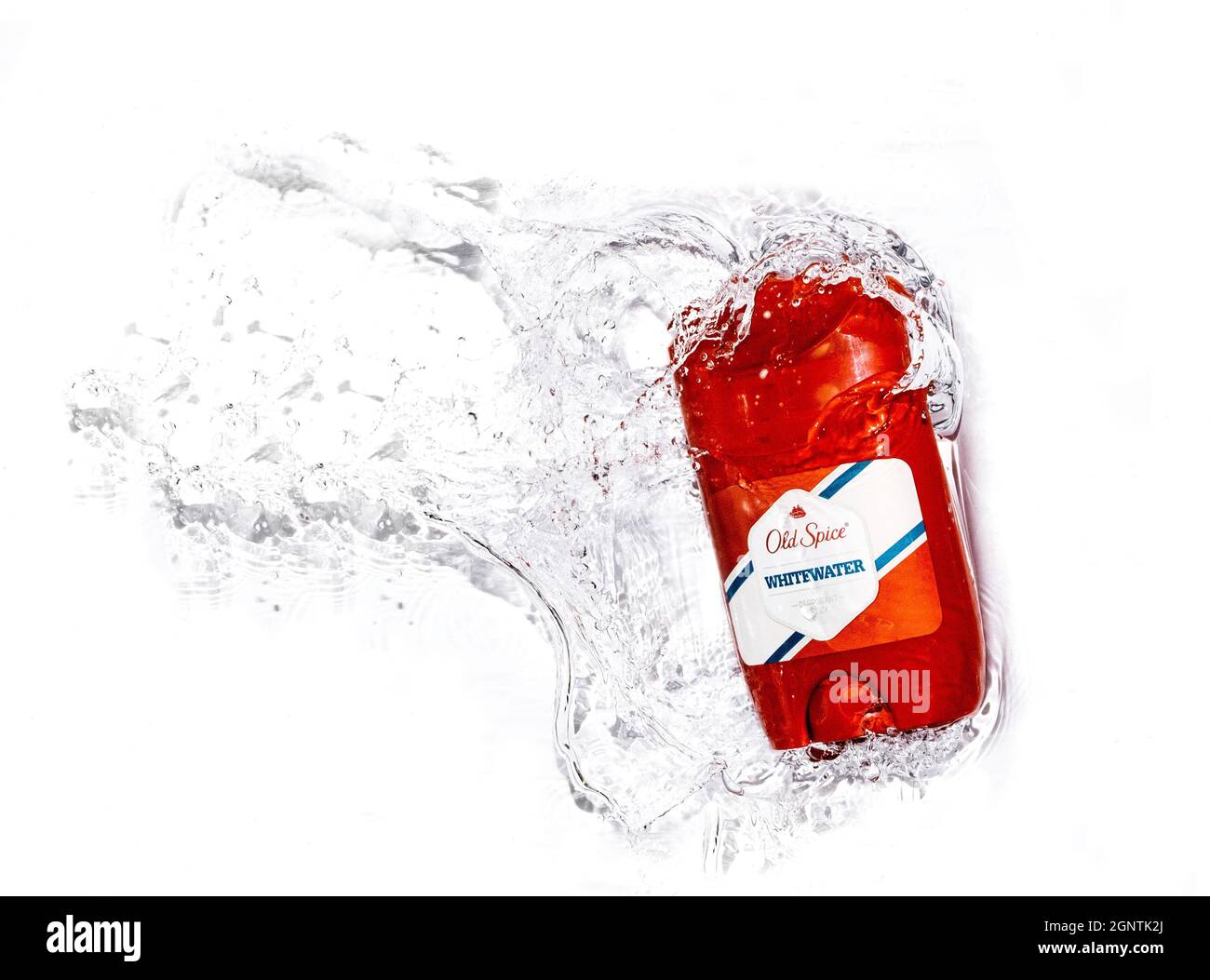 old spice white water antiperspirant stick dropping on water Stock ...