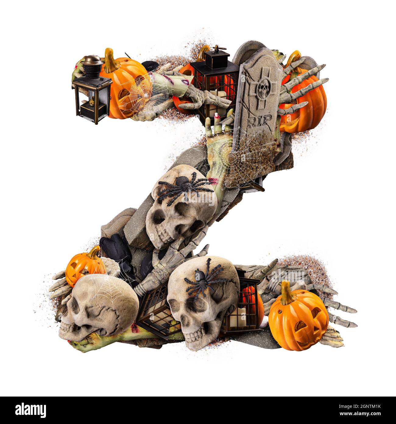 Letter Z made of variety Halloween objects Stock Photo - Alamy