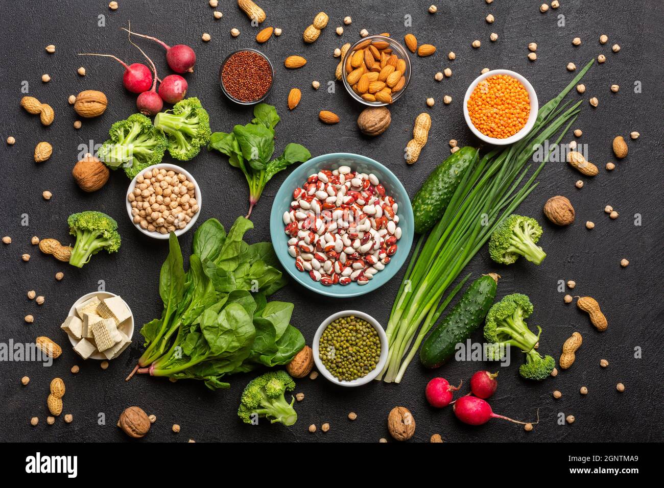 A source of protein for vegetarians: vegetables, nuts, seeds and ...