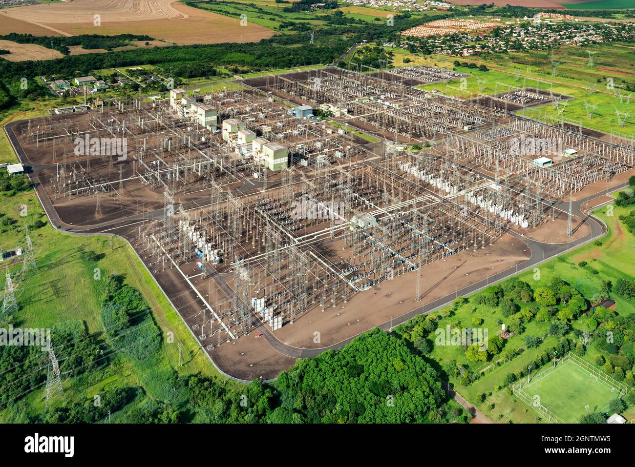 Aerial view of an electric substation in Brazil Stock Photo - Alamy